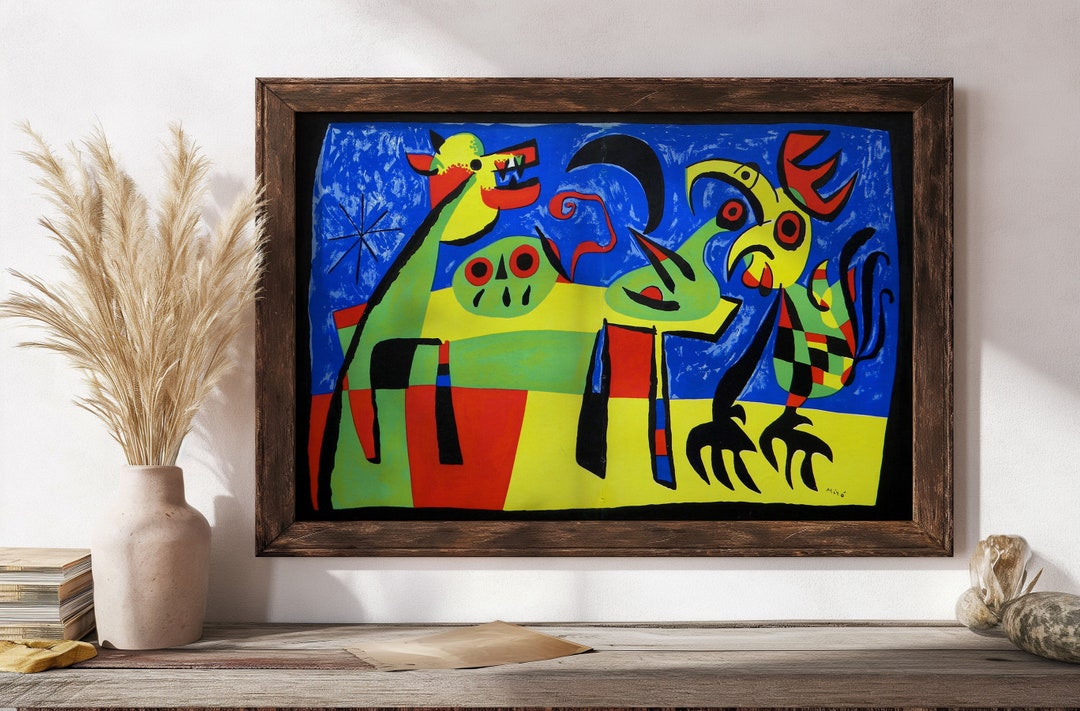 Dog Barking Abstract Painting, Vintage Art Print, Canvas Print Wall Art ...