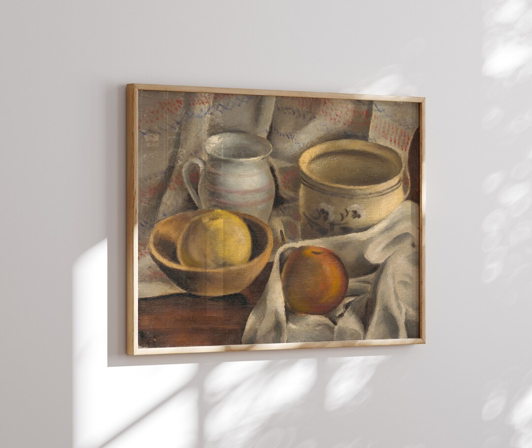 Still Life With Pots and Apples, Vintage Art Print, Canvas Print Wall ...