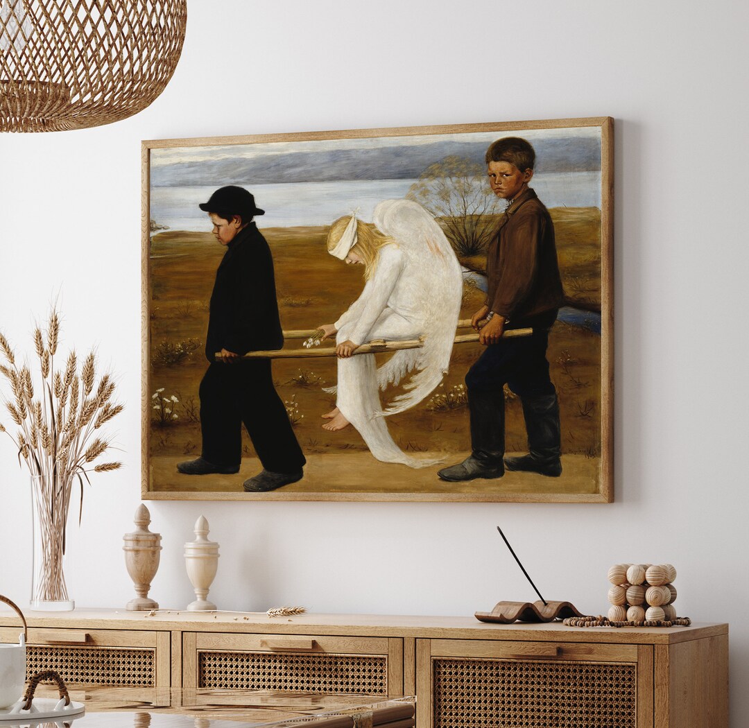 The Wounded Angel Vintage Painting, Vintage Art Print, Canvas Print ...