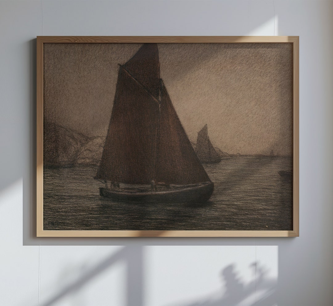 Drifter Vintage Painting, Vintage Art Print, Canvas Print Wall Art ...