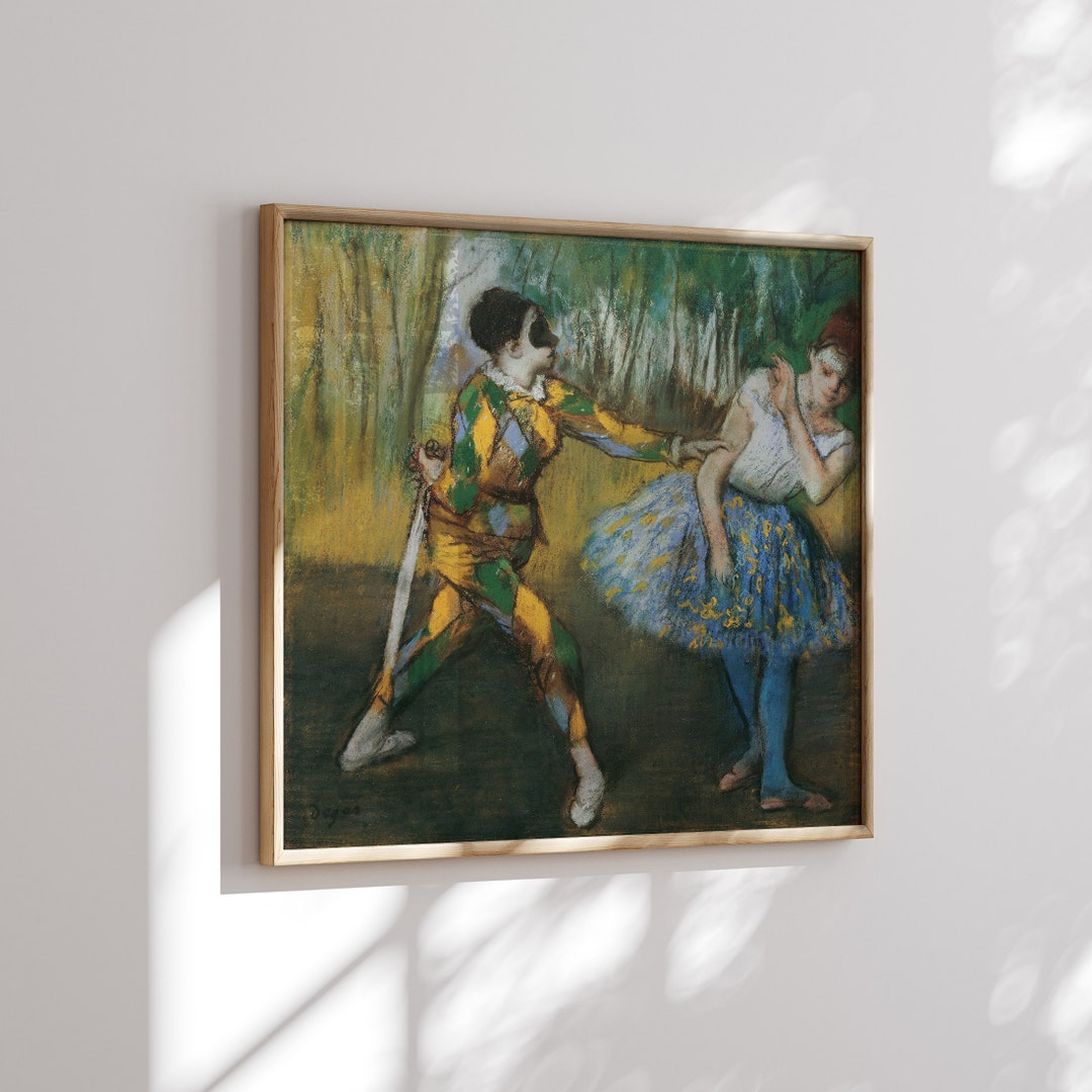 Harlekin Colombine Vintage Painting, Vintage Art Print, Canvas Wall Art ...