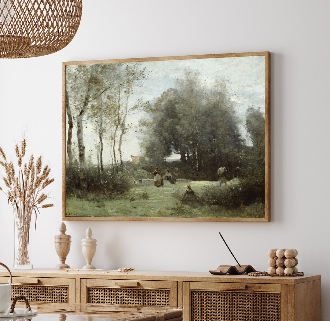 The Bridge of Trysts Painting, Vintage Art Print, Canvas Print Wall Art ...