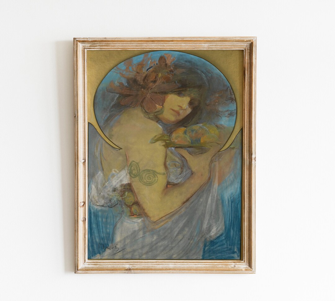 Alphonse Mucha Fruits Vintage Poster, Vintage Art Prints, Canvas Print ...