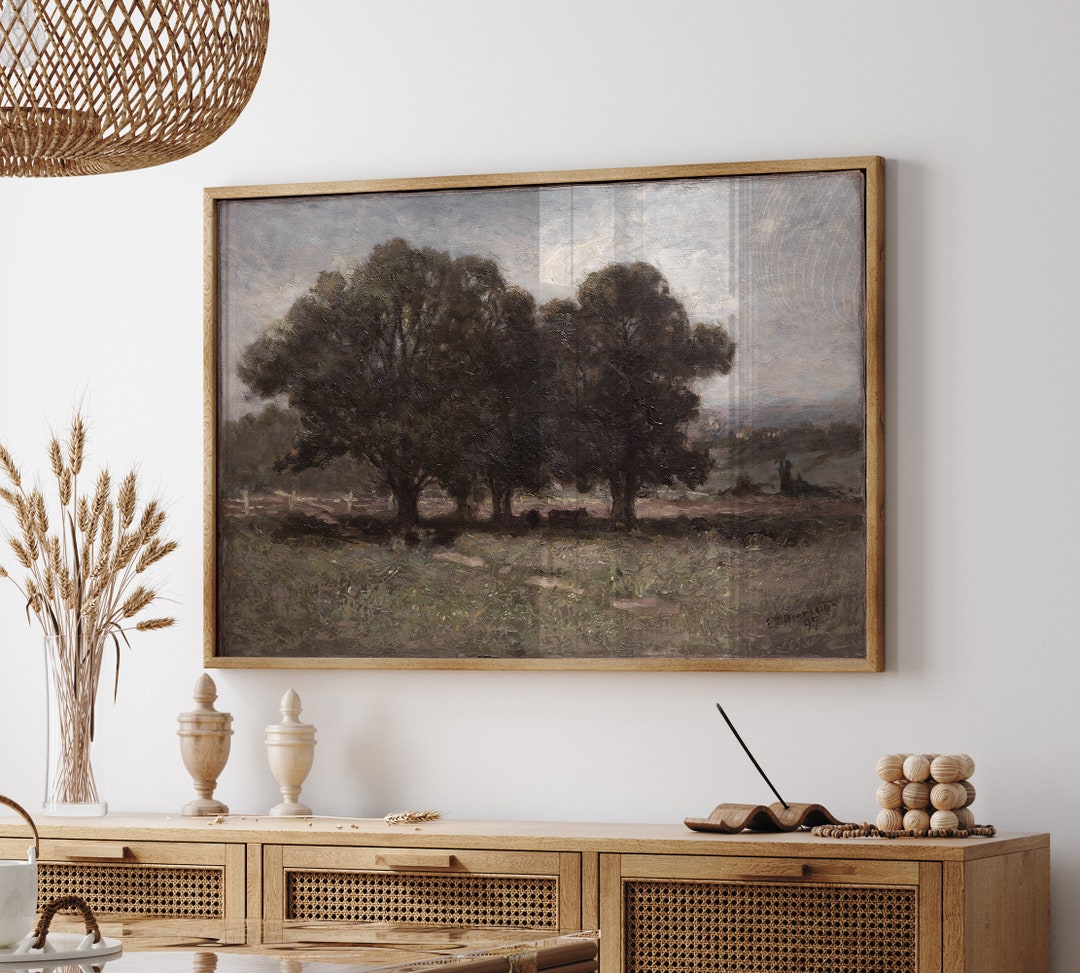 Old Trees Vintage Painting | Vintage Art Print | Canvas Print Wall Art ...