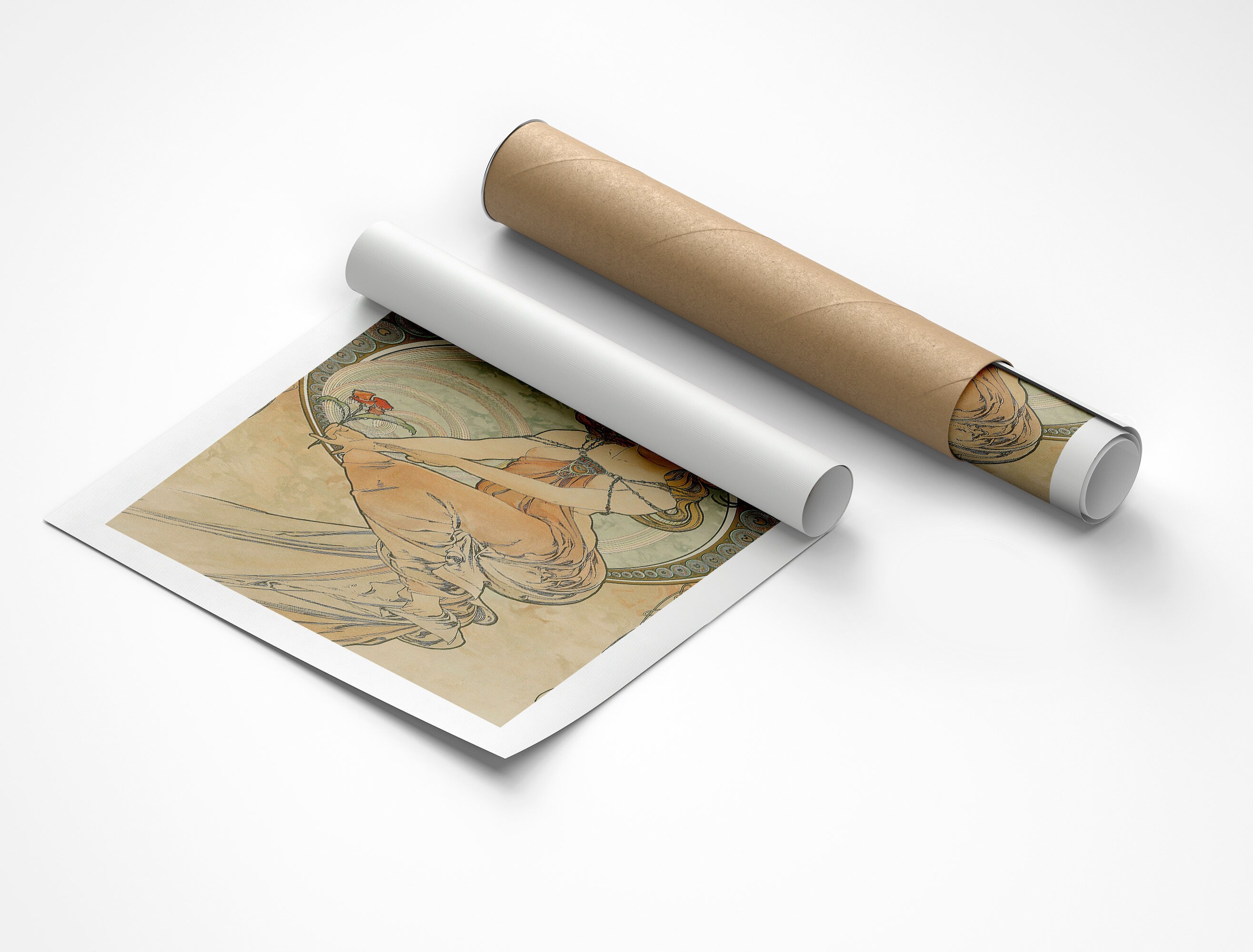Alphonse Mucha Vintage Poster, Set mit zwei Vintage Kunstdrucken ...