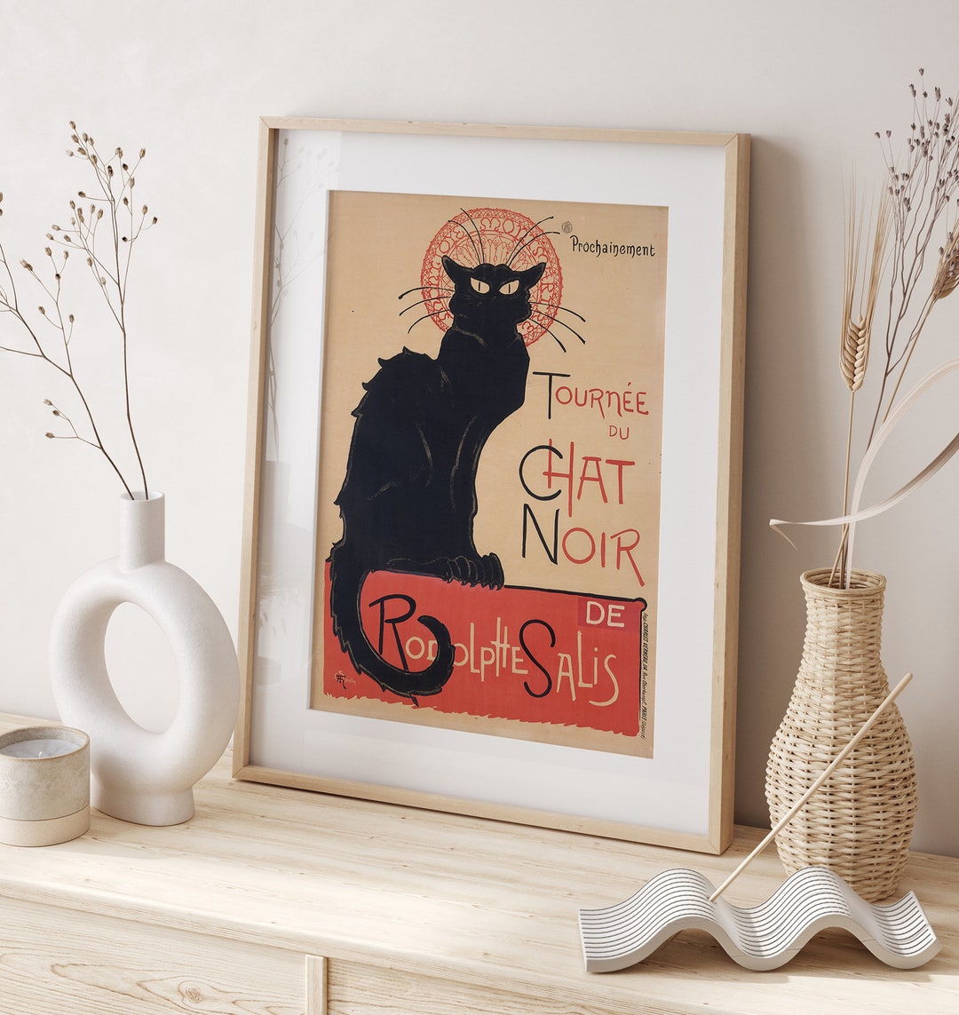 Black Cat Tournée Du Chat Noir Vintage Poster, Vintage Art Prints ...