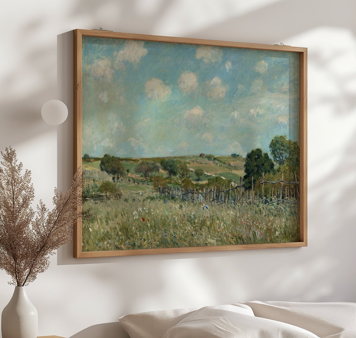 The Meadow Vintage Painting, Vintage Art Print, Canvas Print Wall Art ...