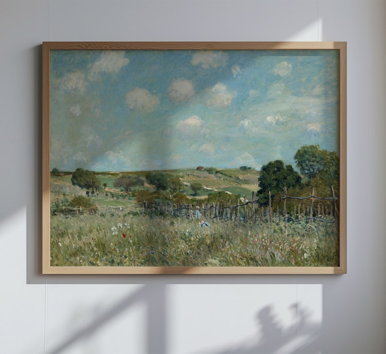 The Meadow Vintage Painting, Vintage Art Print, Canvas Print Wall Art ...
