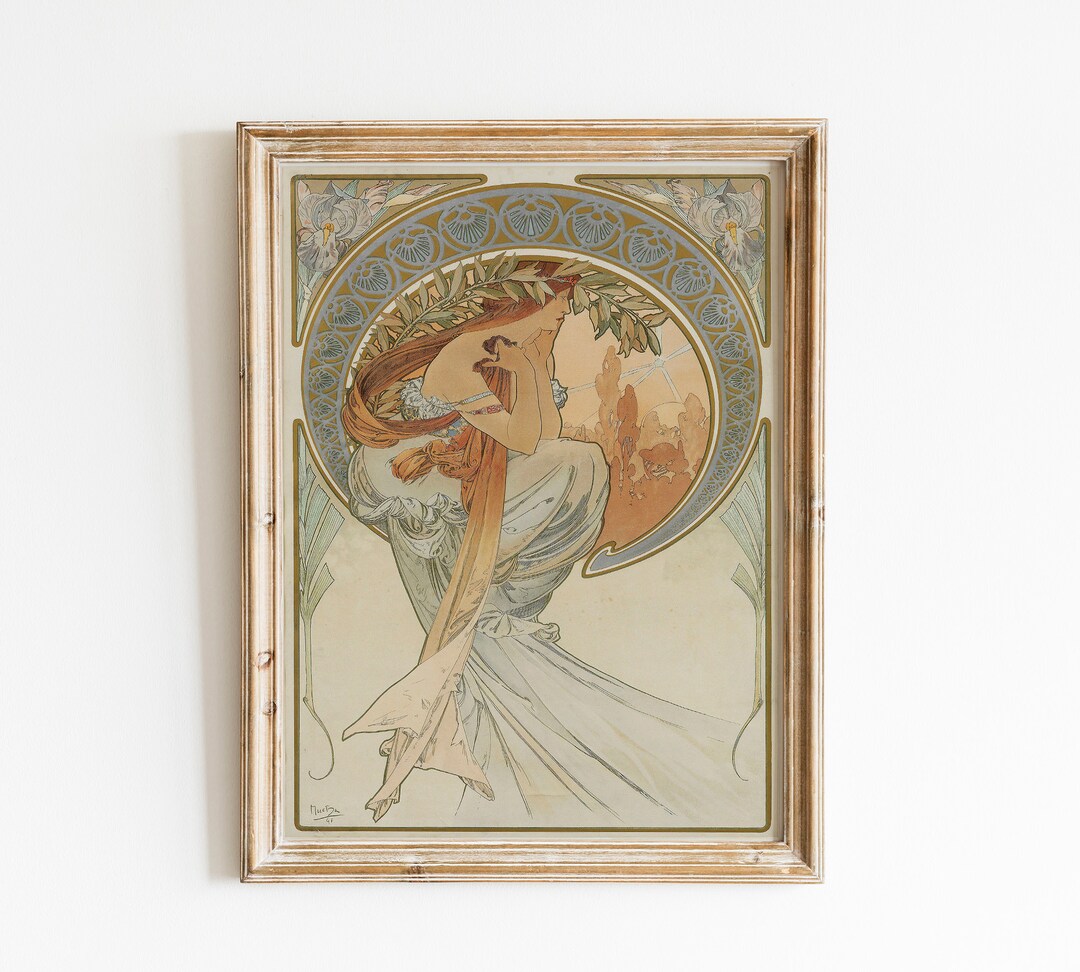 The Arts Poetry Alphonse Mucha, Vintage Art Prints, Canvas Print Wall ...