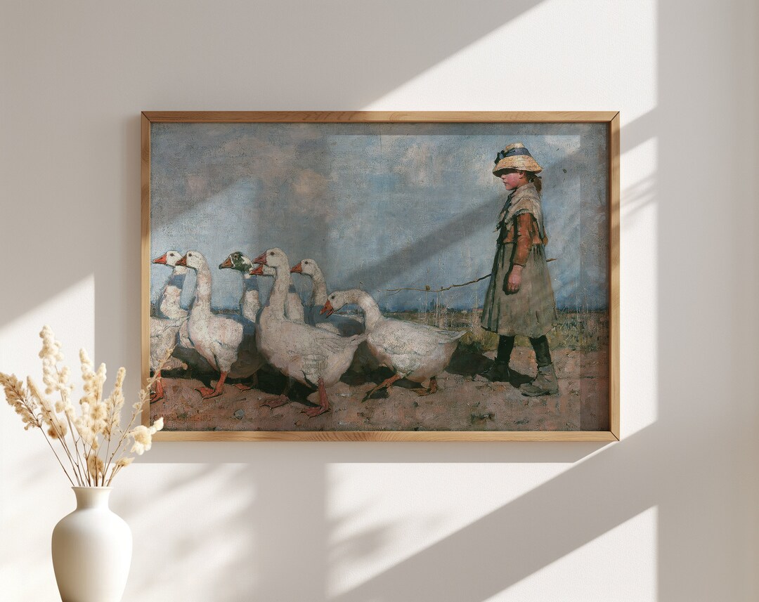 To Pastures New Vintage Painting, Vintage Art Print, Canvas Print Wall ...