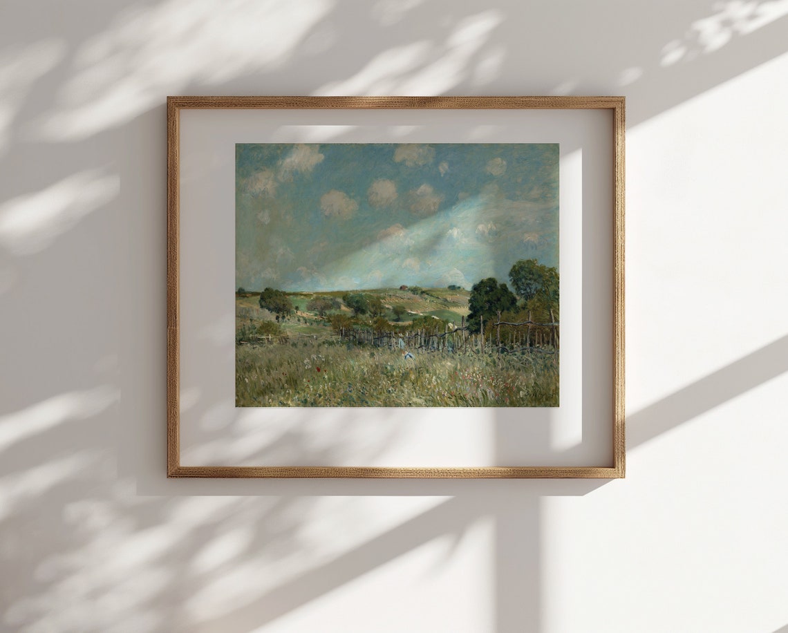 The Meadow Vintage Painting, Vintage Art Print, Canvas Print Wall Art ...