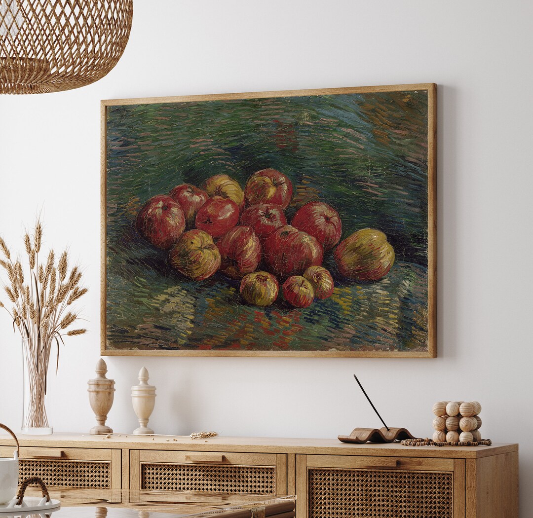 Red Apples Vintage Painting, Vintage Art Print, Canvas Print Wall Art ...