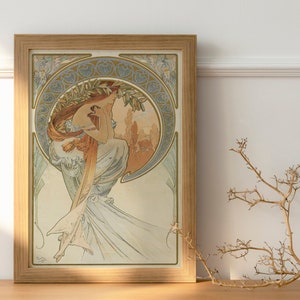 Alphonse Mucha Vintage Poster, Set mit zwei Vintage Kunstdrucken ...