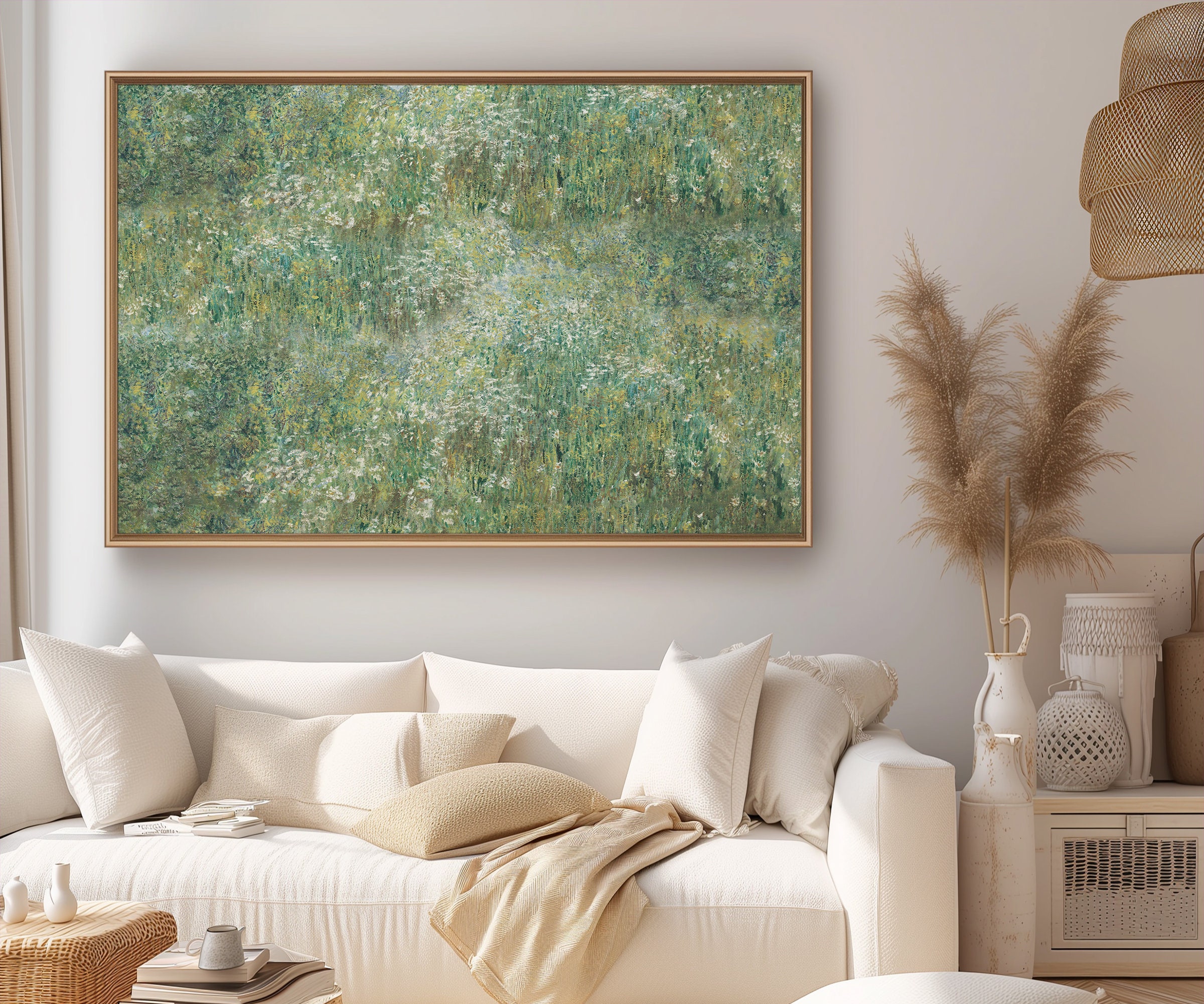 Claude Monet Green Field Painting, Vintage Art Print, Canvas Print Wall ...