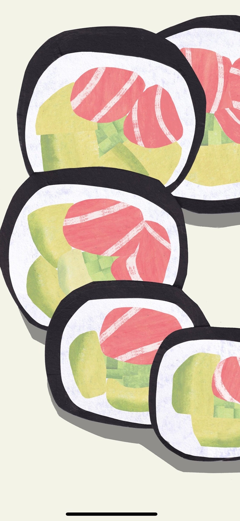 Mermaid Sushi Poster, Mermaid Sushi Wall Art, Mermaid Sushi ...