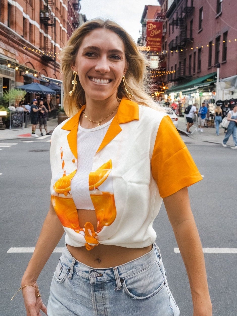 Aperol Spritz Button-up Shirt - Etsy