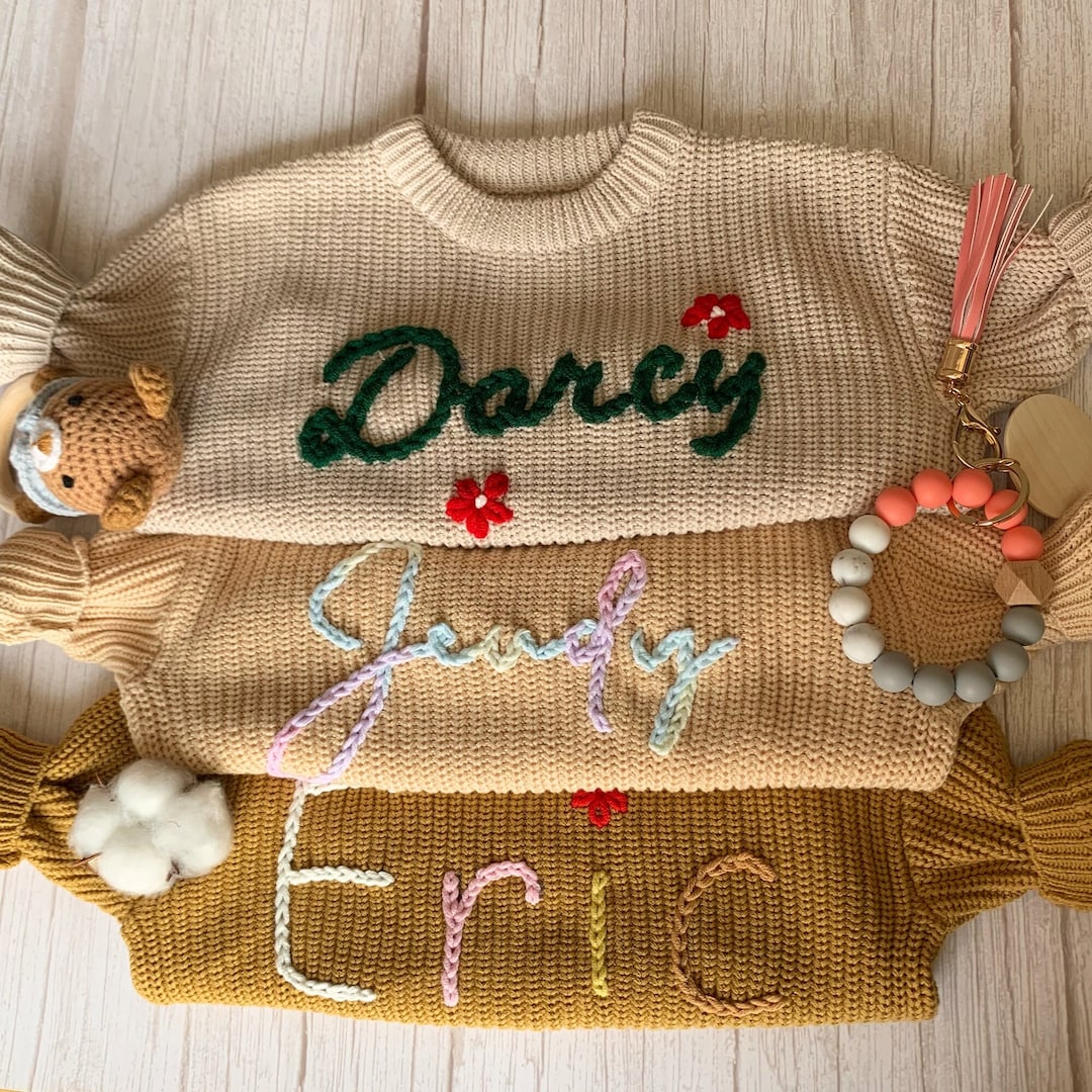 Fast Shipping! Custom Baby Sweaters, Embroidered Sweaters for Babies ...