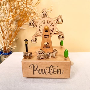 Customwooden Train Music Box/wooden Baby Toyspersonalized Wooden Music ...