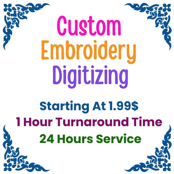 Digitized Embroidery - Etsy