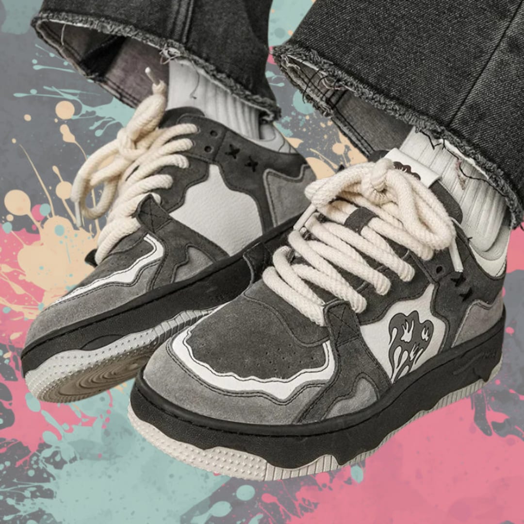 Y2K Vintage Sneakers, Chunky Sneakers, Embroidery Sneakers, Harajuku ...