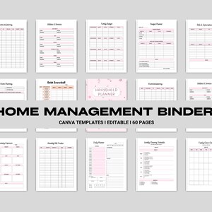 Printable House Management Binder | Digital Household Planner | Life ...