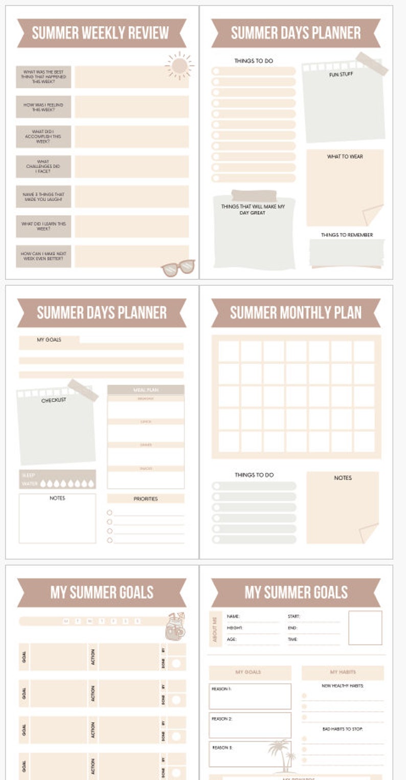 Kids Summer Planner | Printable Summer Bucket List & Activity Checklist ...
