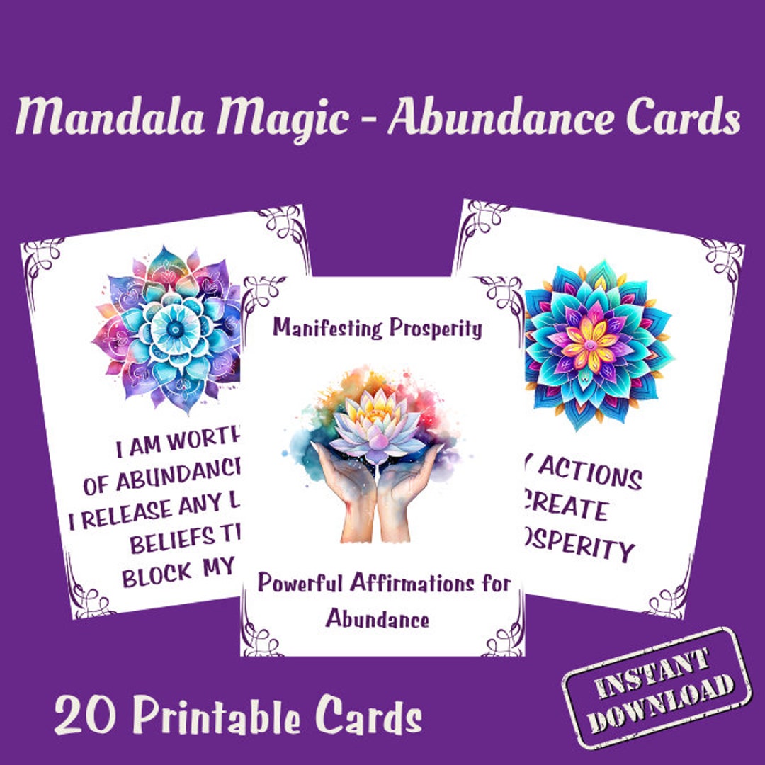 Printable Mandala Abundance Cards | Financial Prosperity ...