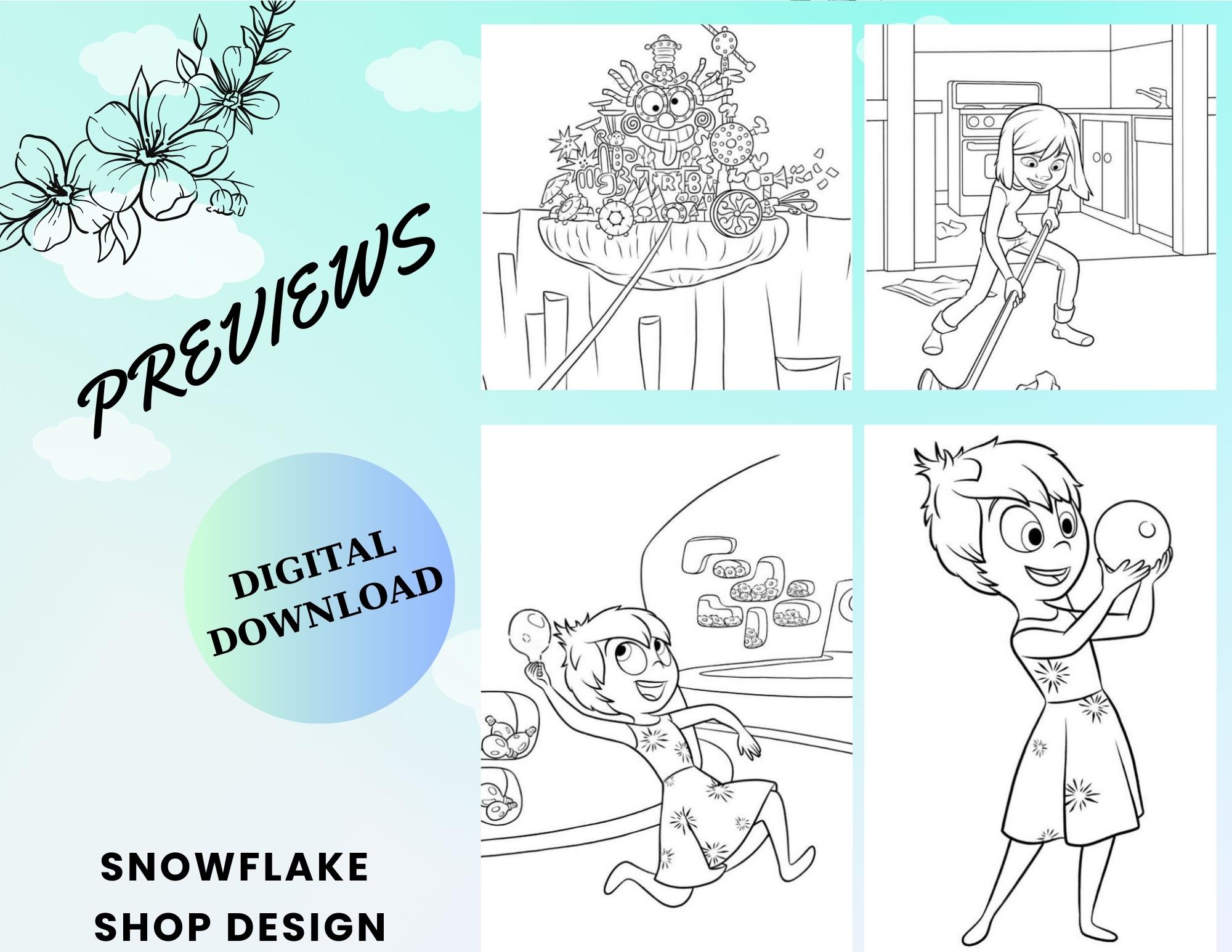 Inside Out Coloring Pages, Pixar Printable Games (digital Download) - Etsy