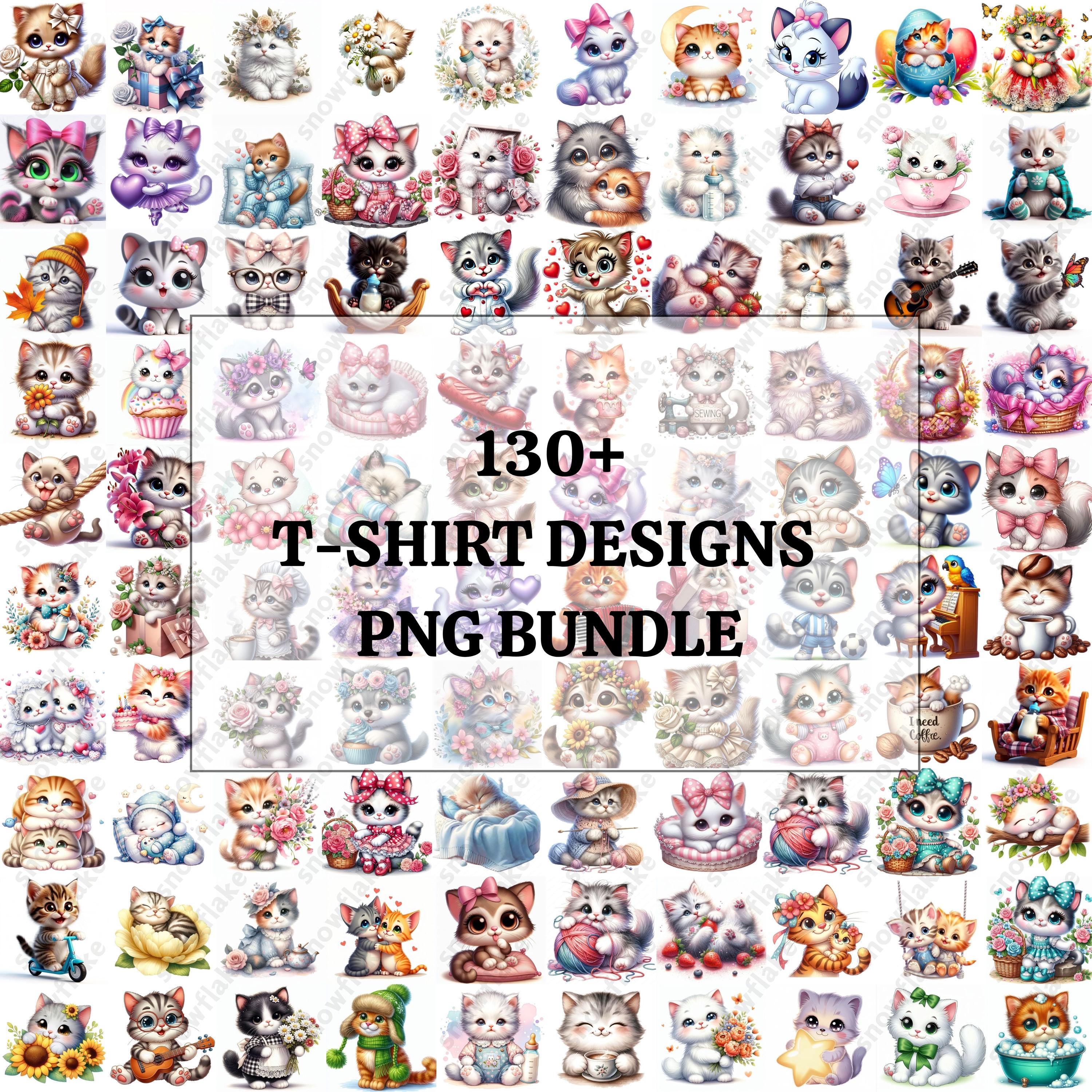 130+ Cat Clipart Mega Bundle, Cute & Funny Cartoon Cats, Kitten and Cat ...