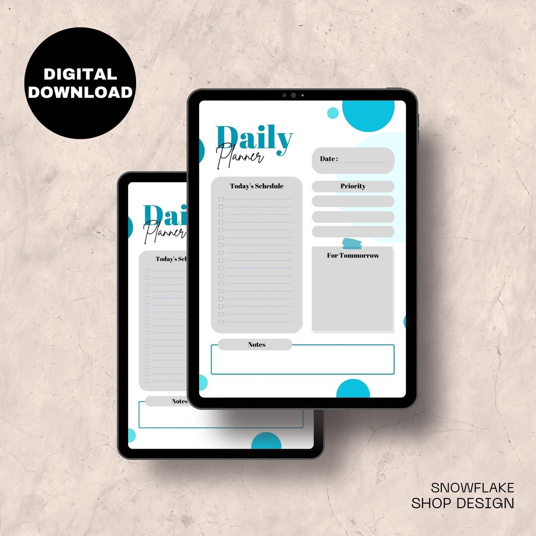 Digital Daily Planner/ Digital Planner Undated/ Goodnotes Planner/ iPad ...