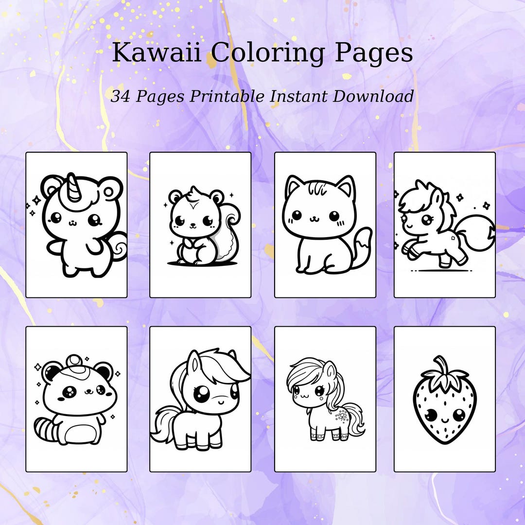 34 Kawaii Coloring Pages for Kids | Adorable and Fun Designs | Cute and ...