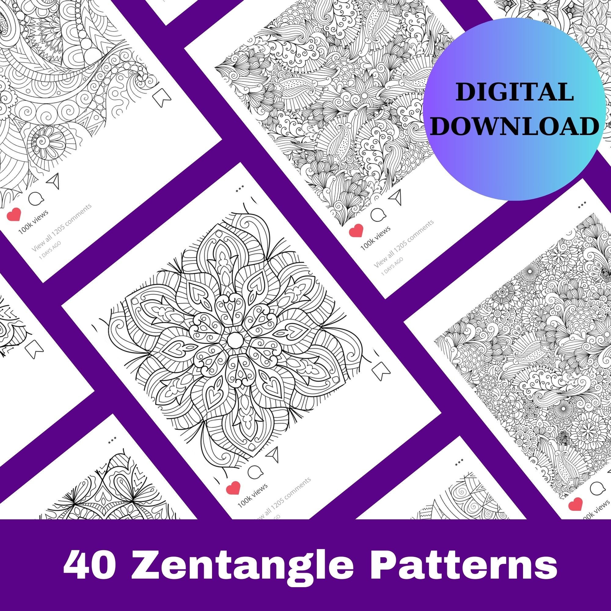 40 Zentangle Patterns Super Training Set / Zentangle Pattern - Etsy