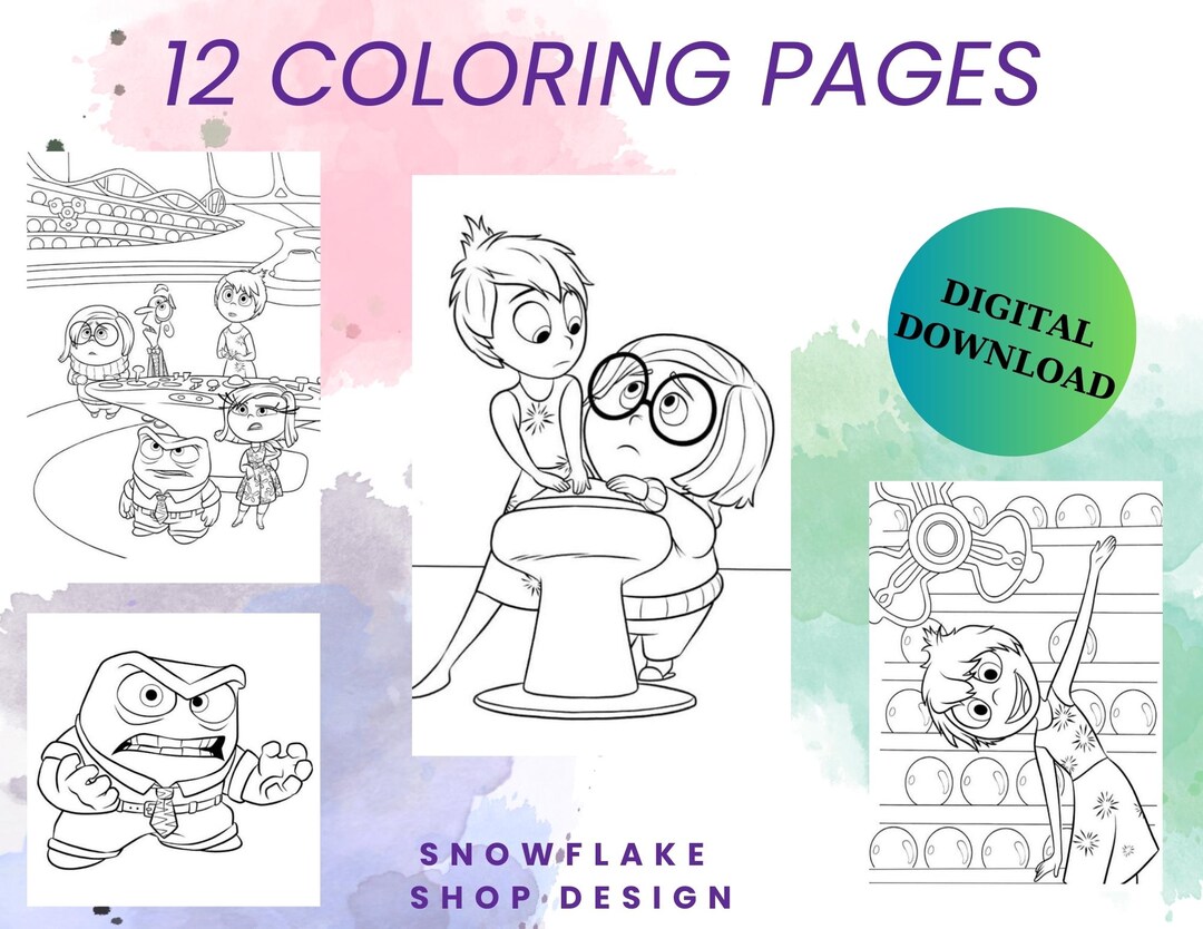 Inside Out Coloring Pages, Pixar Printable Games (digital Download) - Etsy