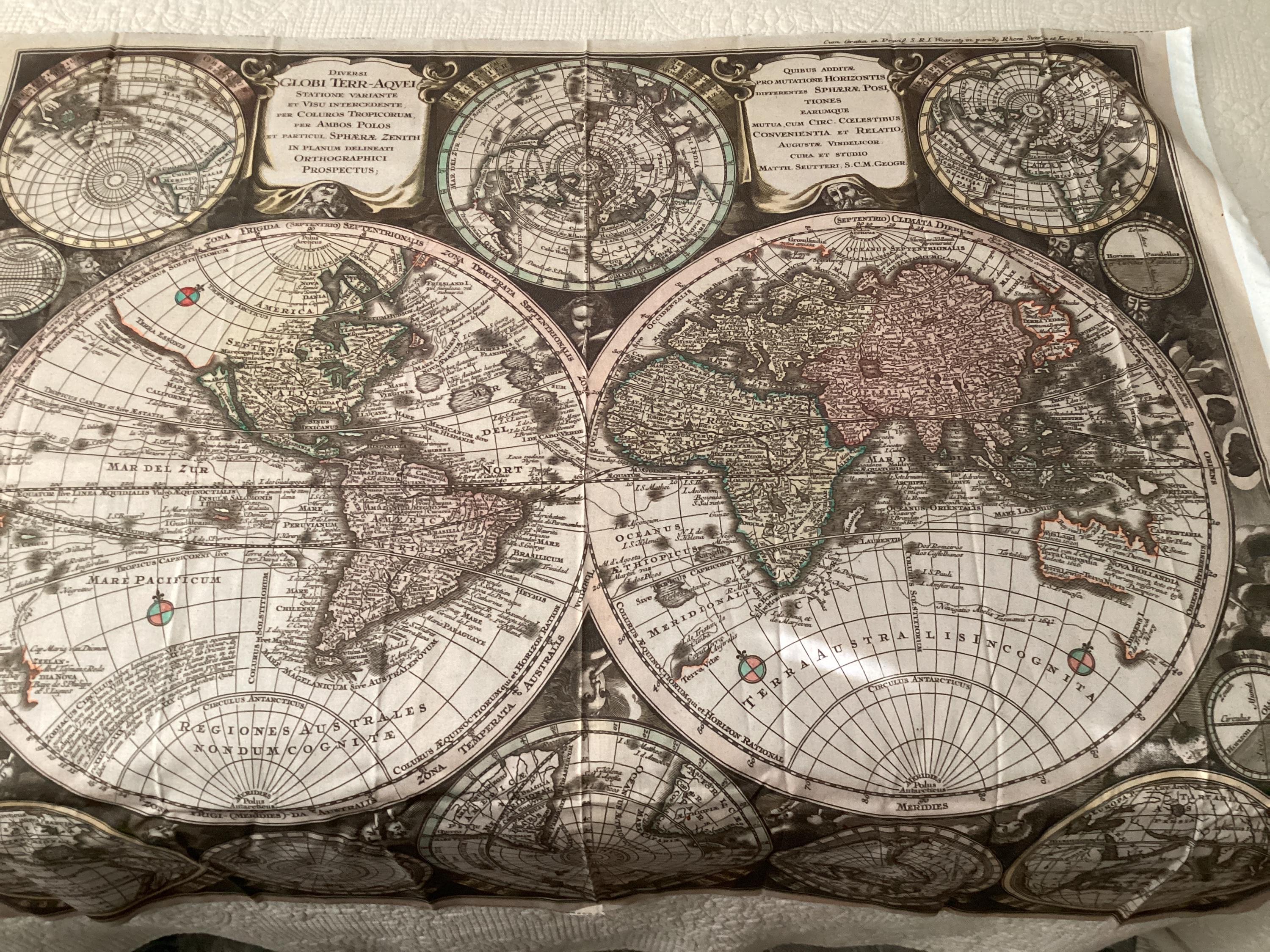Antique World Map Quilt Panel by Stacey Yacula for QT Fabrics - Etsy