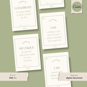 ADHD Digital Printable Positive Affirmation Cards, ADD Mental Health ...
