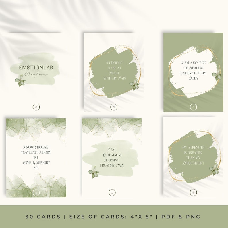 Printable Pain Relief Affirmation Cards Digital Download, Self Care ...