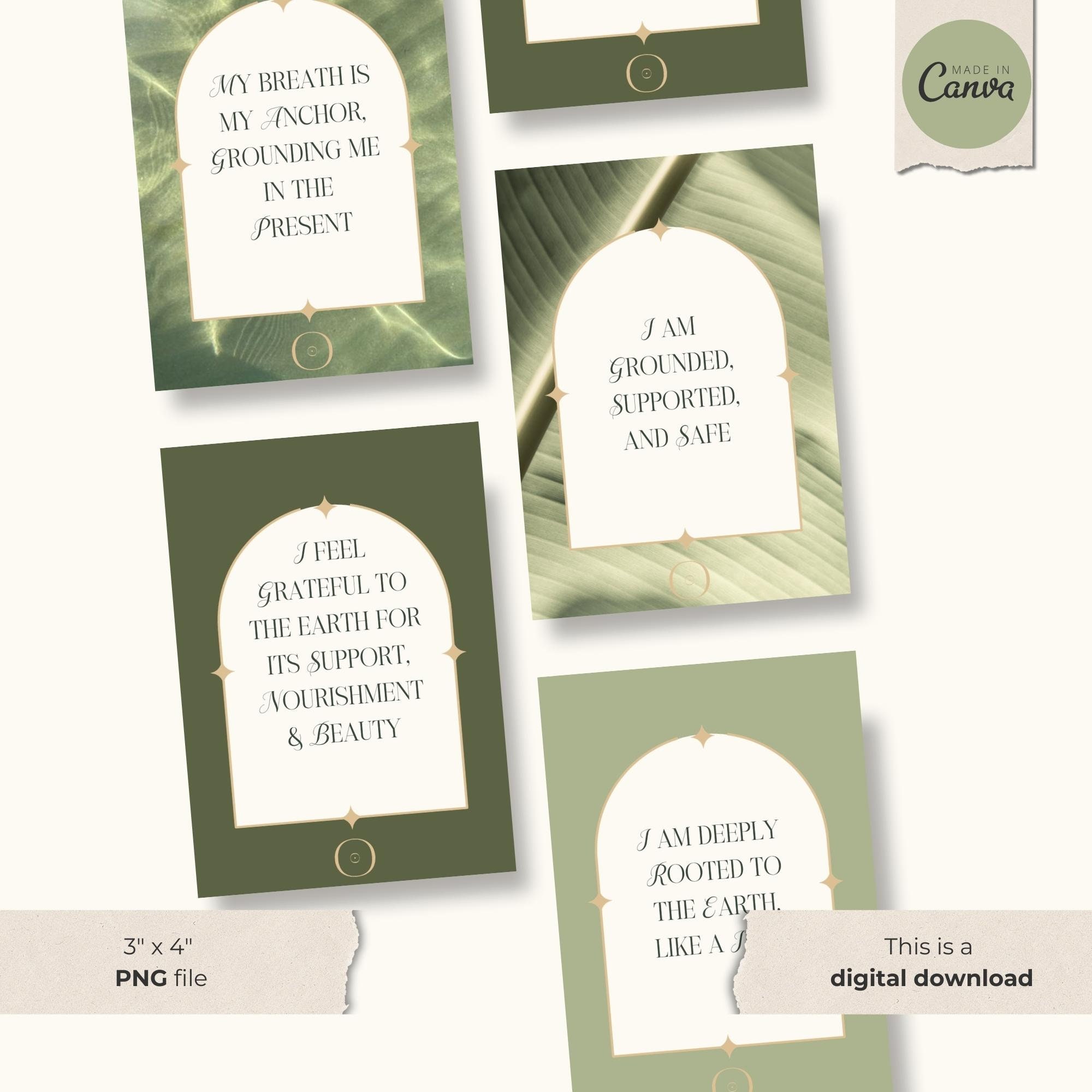 Printable Affirmation Cards Digital Download for Grounding, Self Care ...
