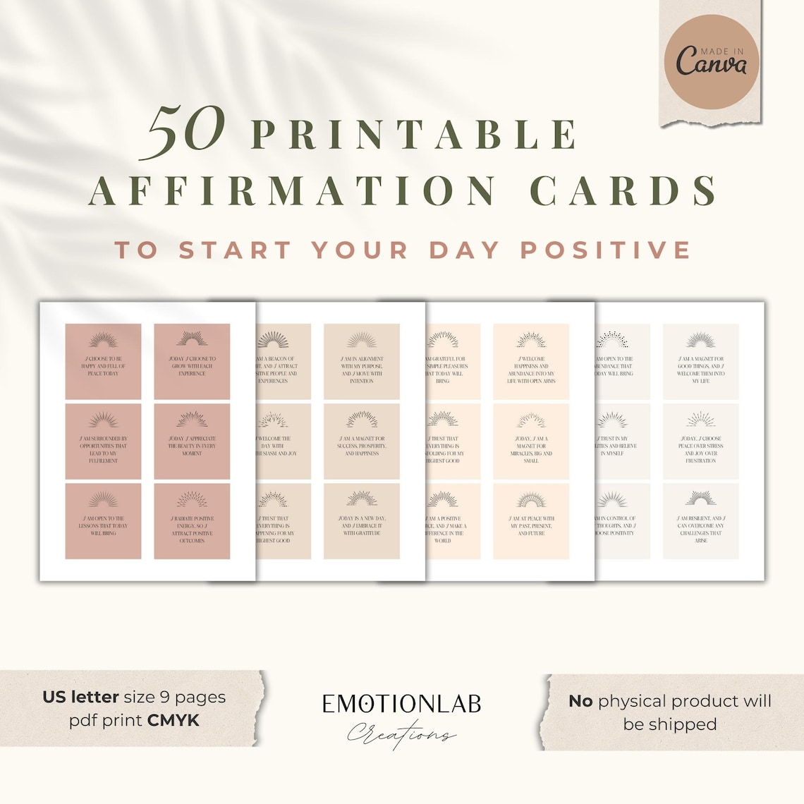 Printable Daily Affirmation Cards Digital Download - Etsy