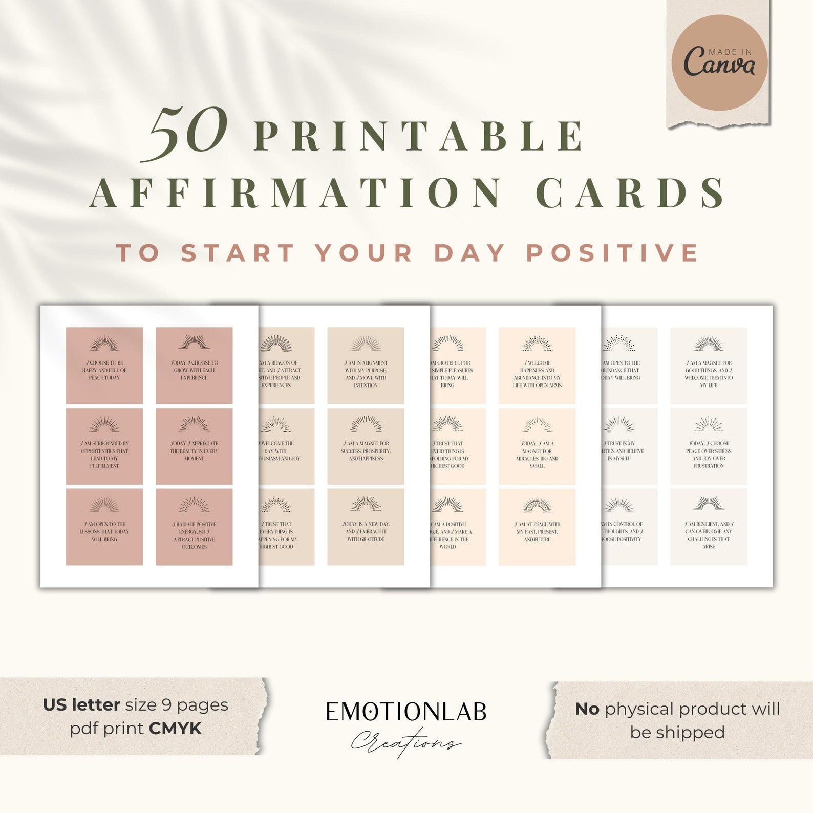 Printable Daily Affirmation Cards Digital Download - Etsy