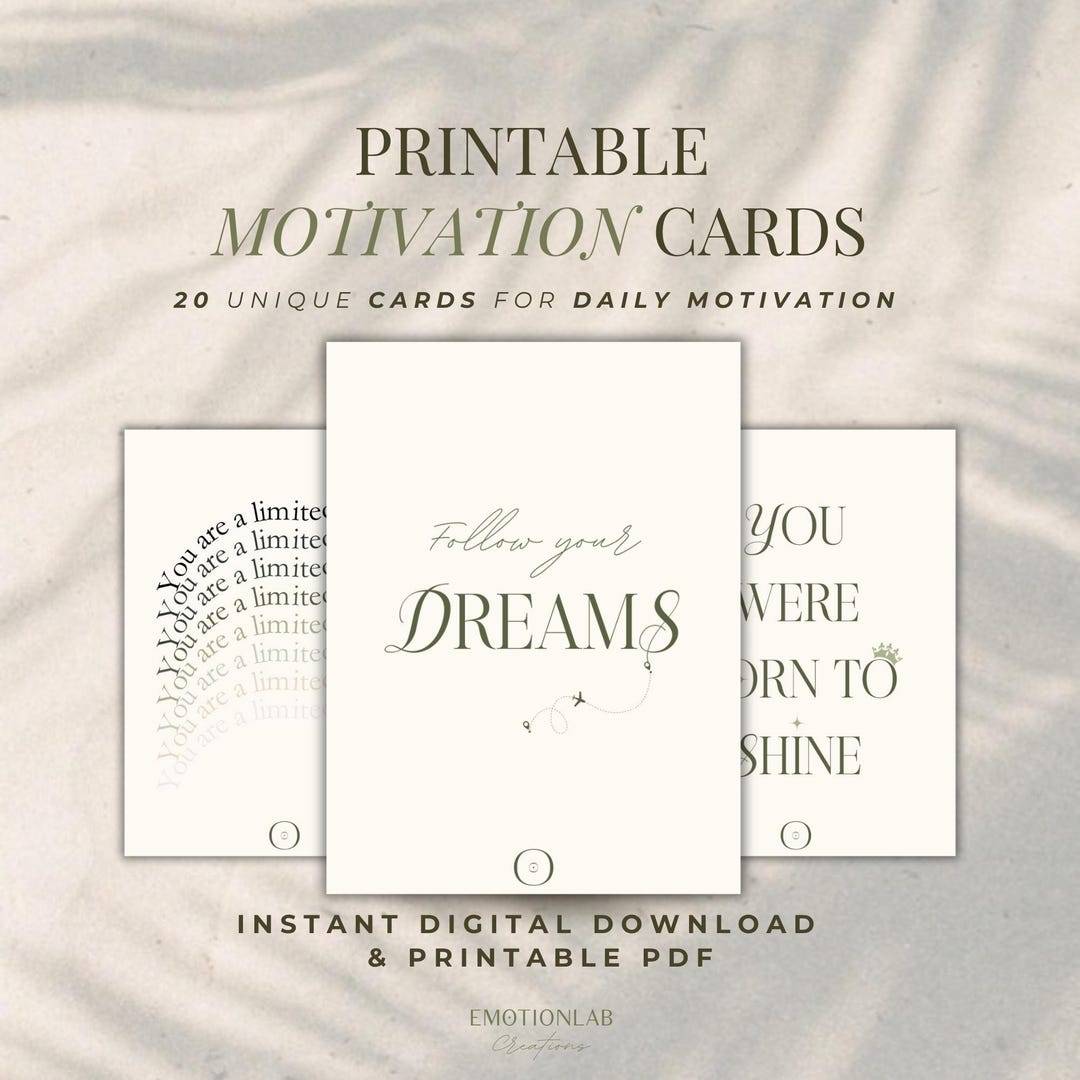 Printable Motivation Cards | Self-care Quotes Printable PDF ...