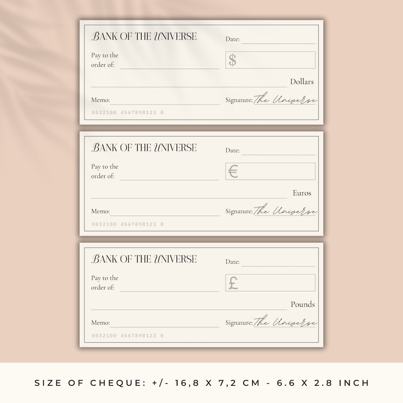 Editable Money Manifestation Cheque, Financial Abundance Check, Law of ...