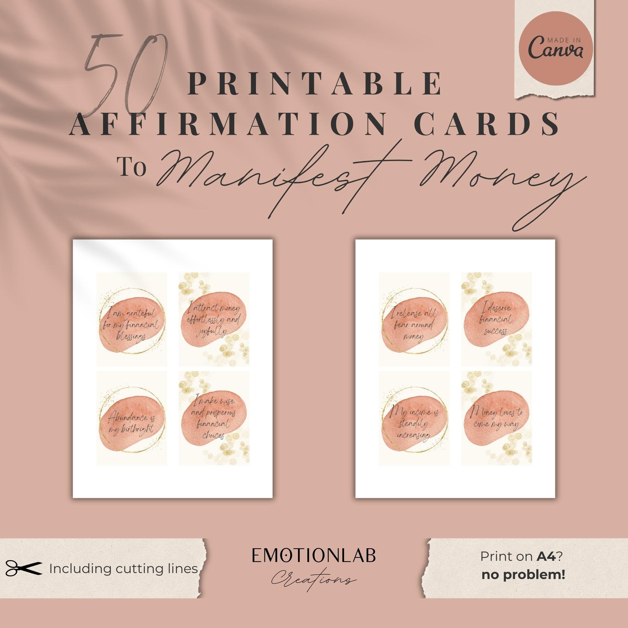 Digital Affirmation Cards Printable Gift for Her, Printable Affirmation ...