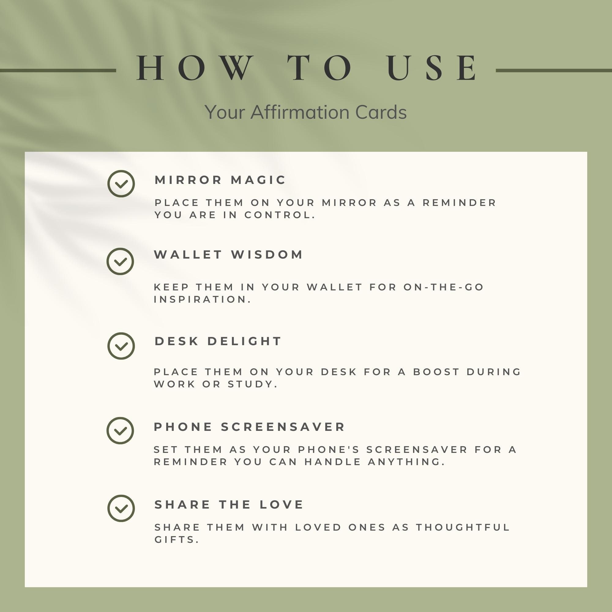 Printable Pain Relief Affirmation Cards Digital Download, Self Care ...