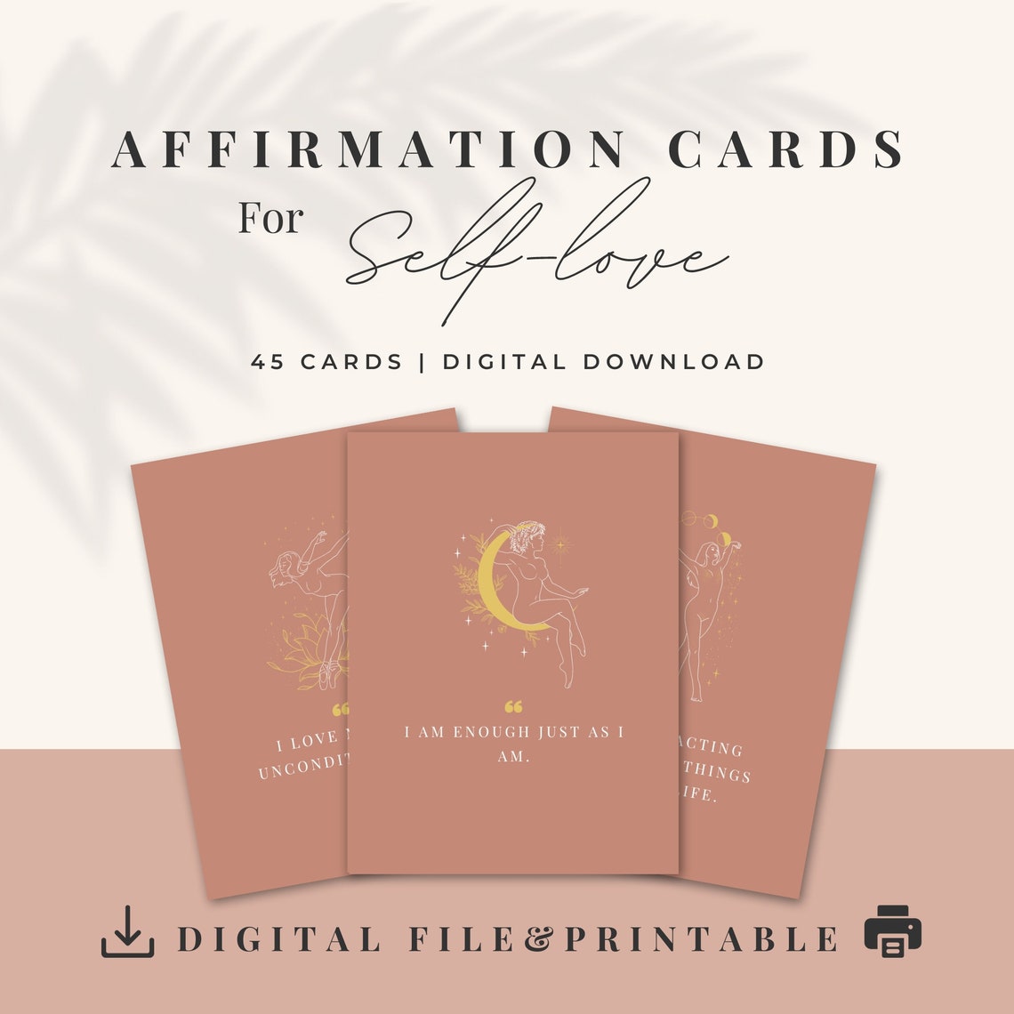 Digital Affirmation Cards Printable, Positive Affirmation Cards for ...