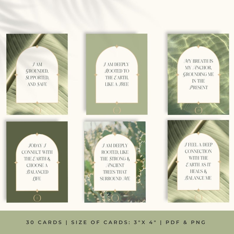 Printable Affirmation Cards Digital Download for Grounding, Self Care ...