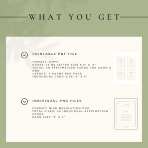 ADHD Digital Printable Positive Affirmation Cards, ADD Mental Health ...