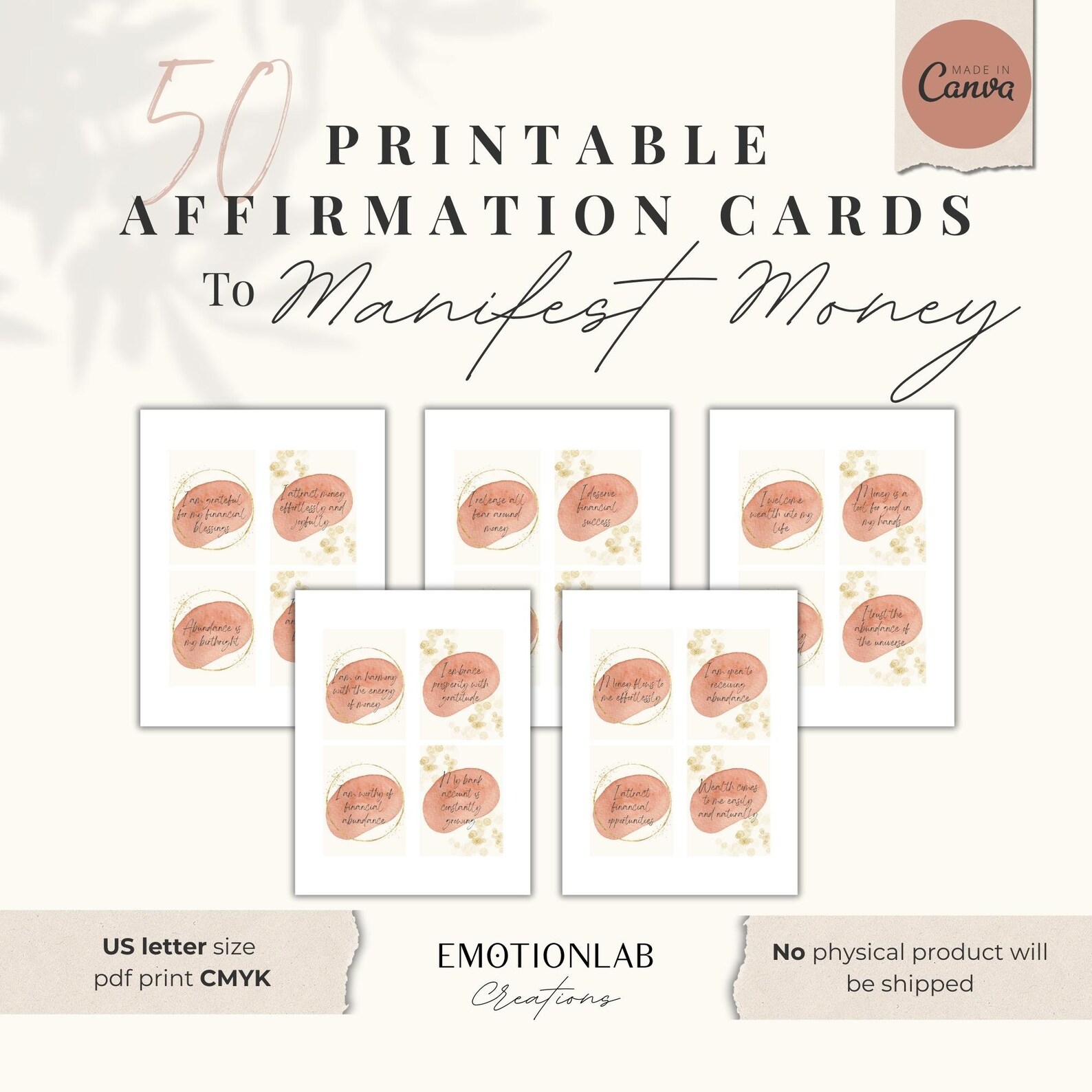 Digital Affirmation Cards Printable Gift for Her, Printable Affirmation ...
