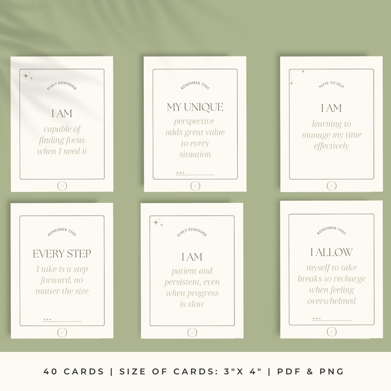 ADHD Digital Printable Positive Affirmation Cards, ADD Mental Health ...