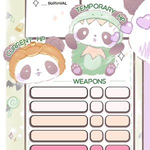 Dnd 5e Character Sheet Kawaii Halloween Panda - Etsy