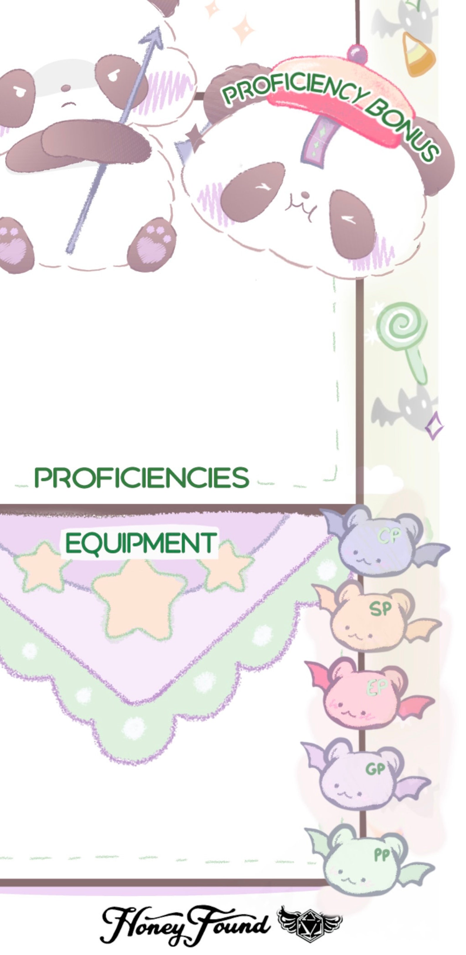 Dnd 5e Character Sheet Kawaii Halloween Panda - Etsy
